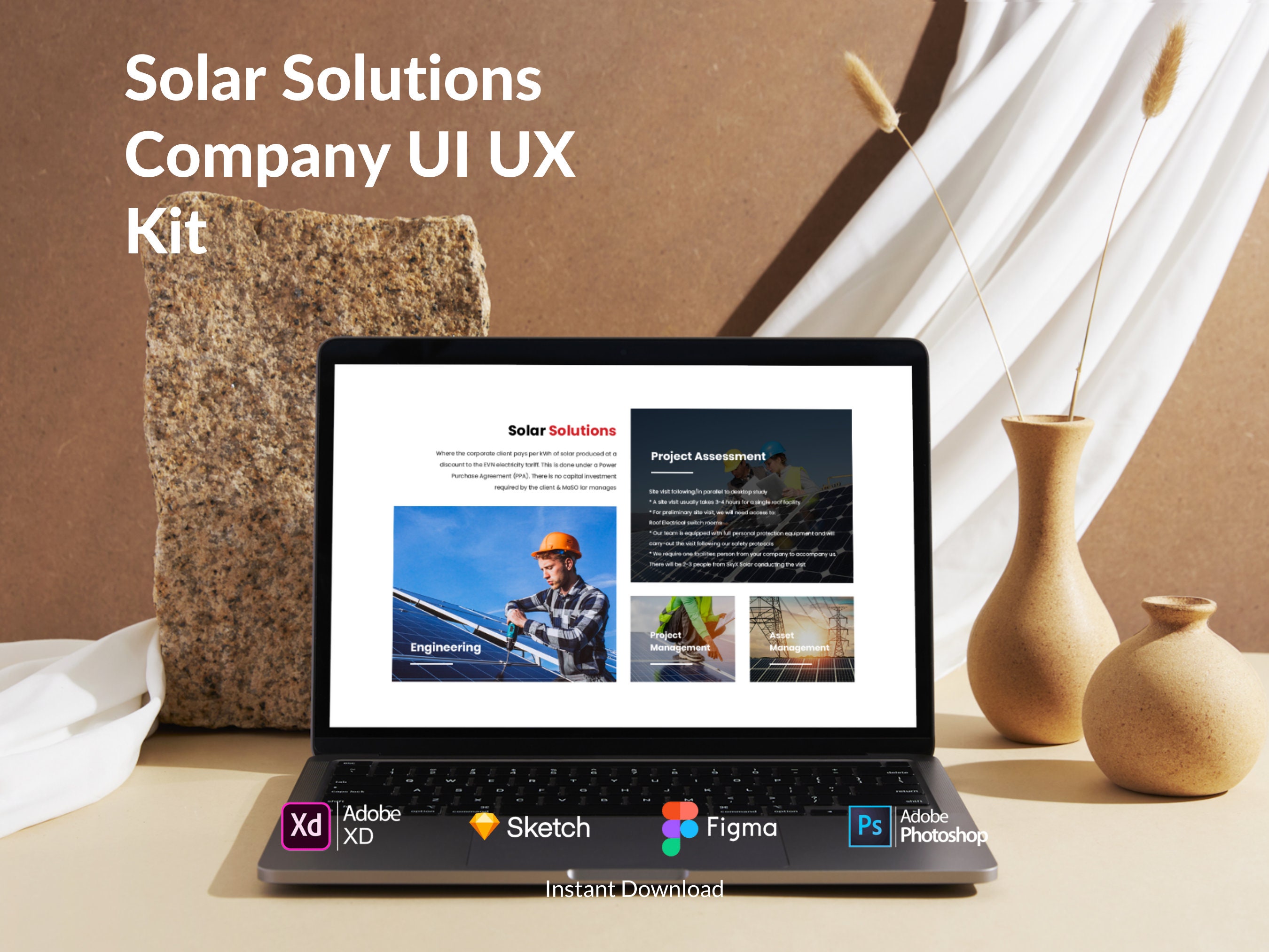 Figma UI Clean Energy Landing Page Template Solar - Etsy