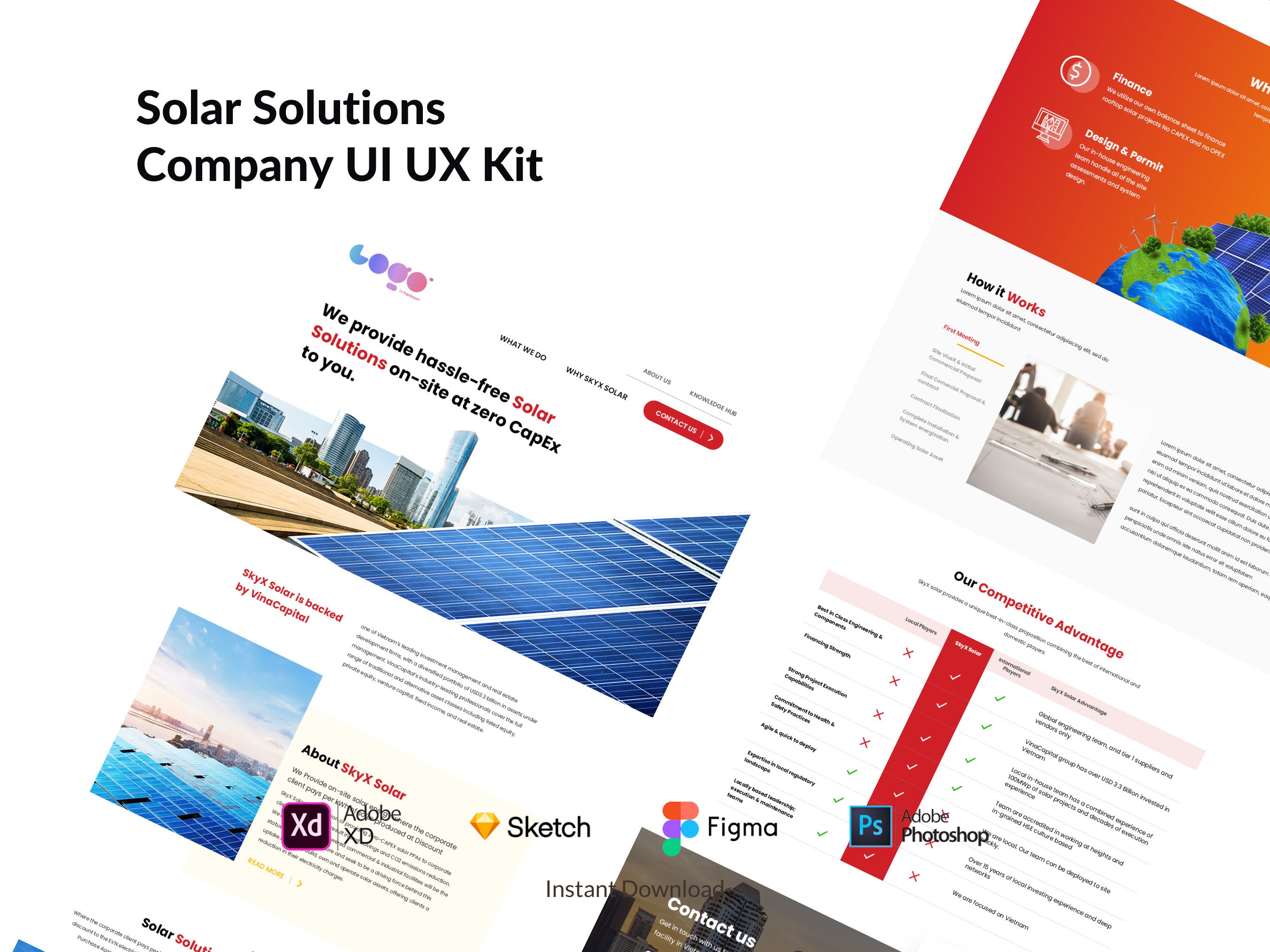 Figma UI Clean Energy Landing Page Template Solar - Etsy