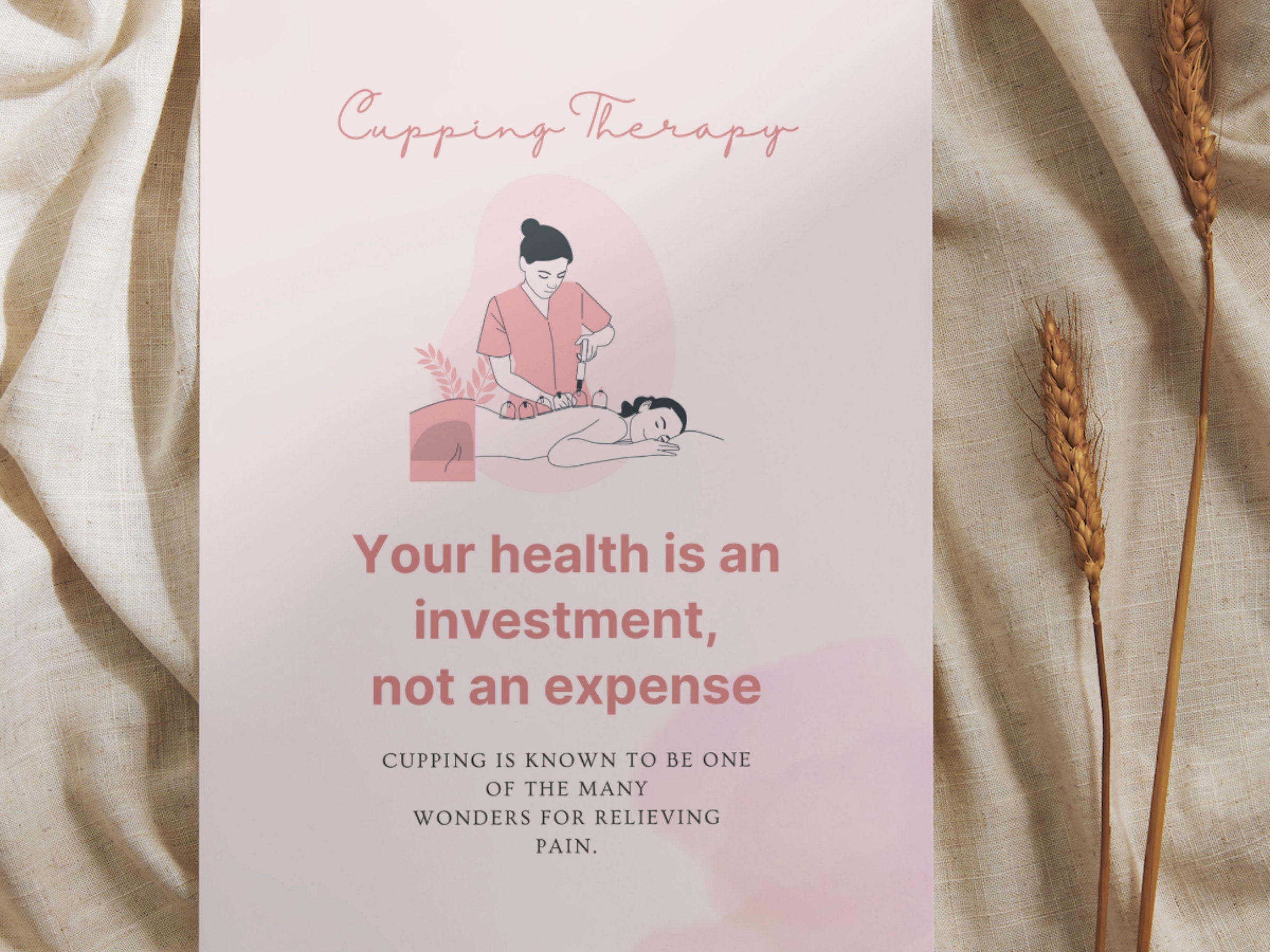 Canva Template Cupping Therapy Hijama A3 Poster Health is Investment ...