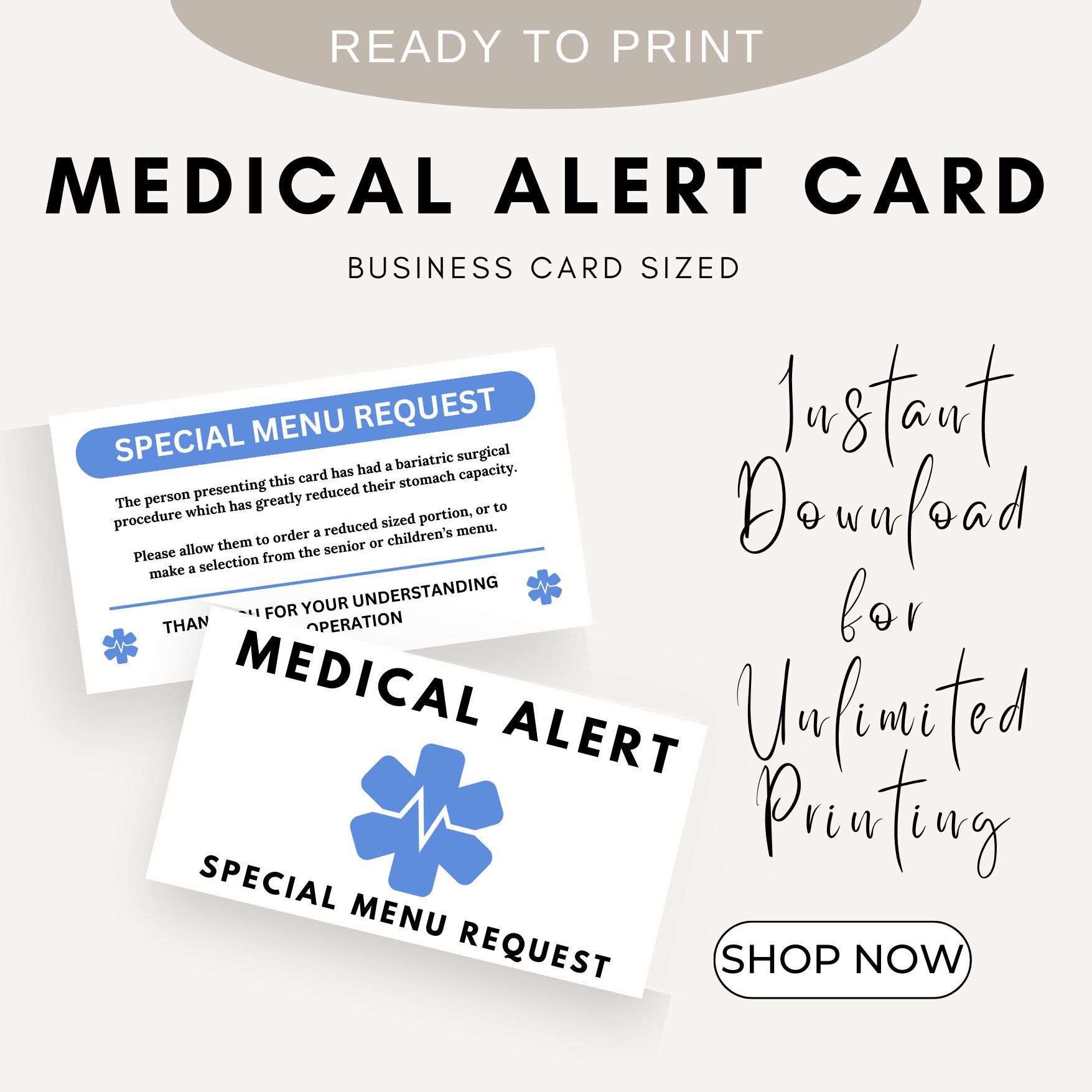 Bariatric Surgery Menu Request Card - Gastric Sleeve Bypass Band ...