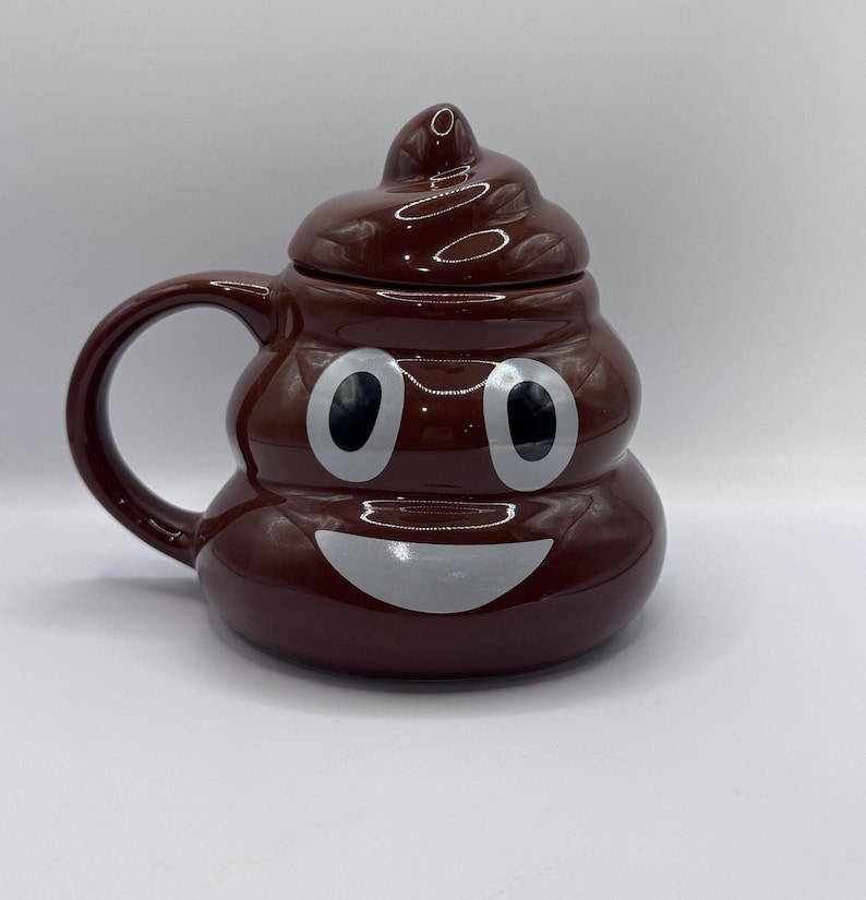 Poop Emoji Mug – Funny Coffee Cup, Gag Gift for Friends, Bathroom Decor ...