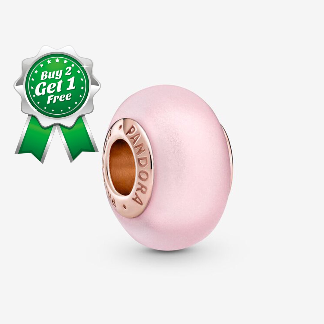 Matt Pink Murano Glass Charm, S925 Sterling Silver Charm, Charm for ...