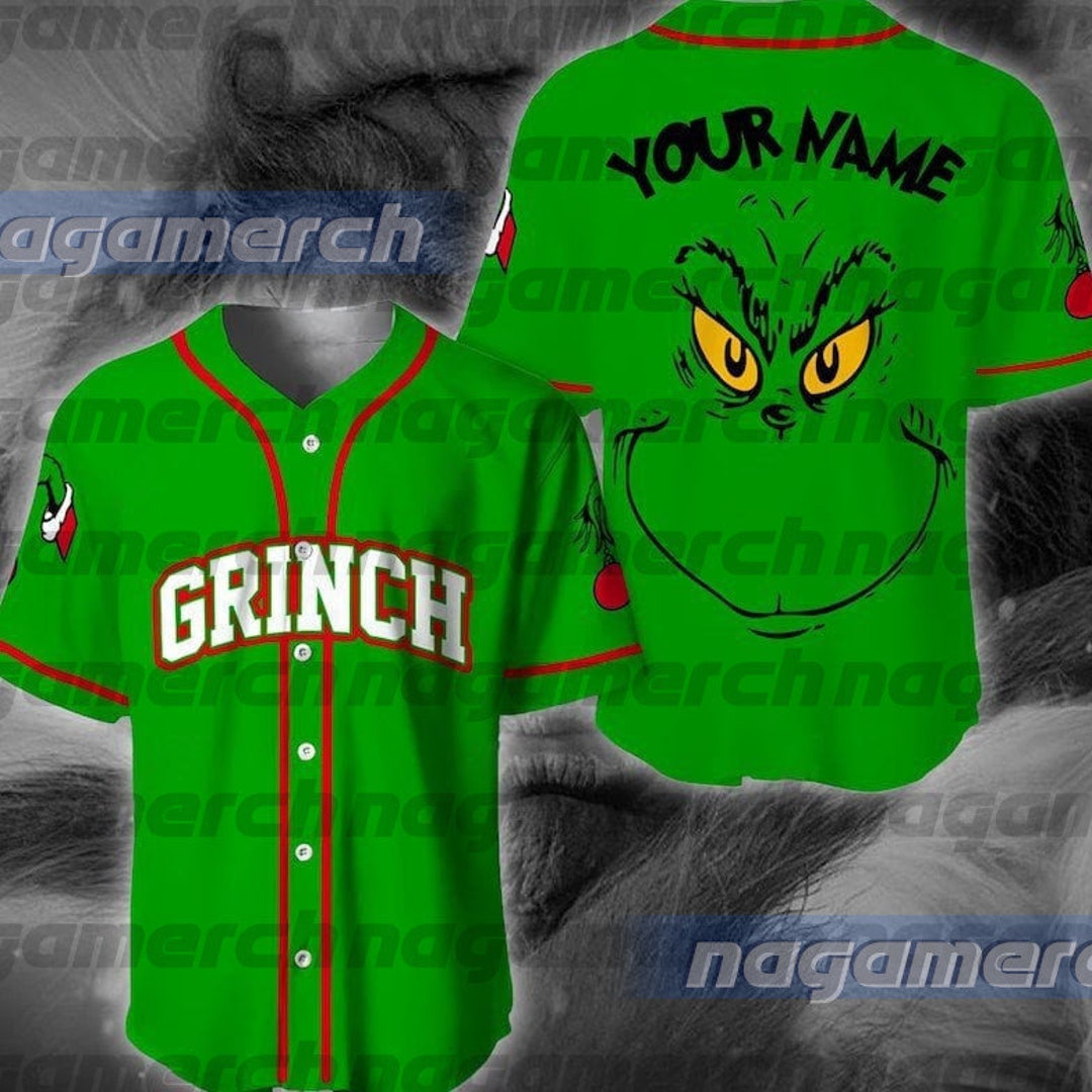 Personalized Christmas Grinch Baseball Jersey Grinchmas the - Etsy