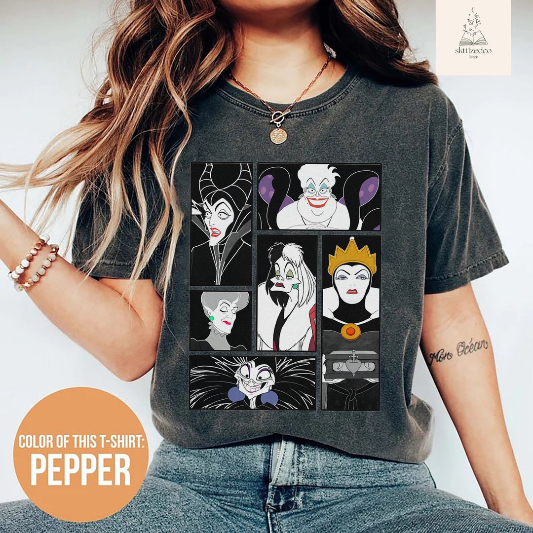 Disney Villains Bad Girls Bad Guys Retro Panel T-shirt, Maleficent ...
