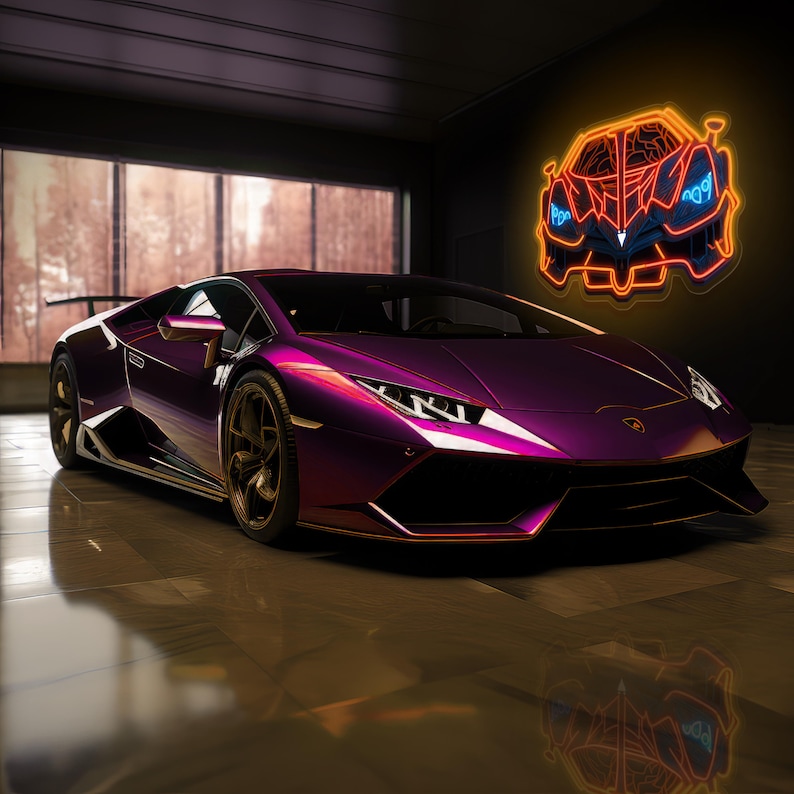 Supercar Neon LED Acrylic Light Sign: Car Wall Art | Automotive Gift ...