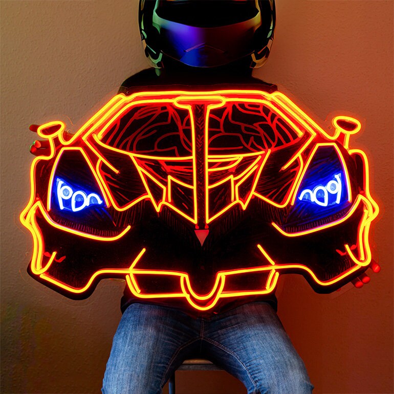Supercar Neon LED Acrylic Light Sign: Car Wall Art | Automotive Gift ...