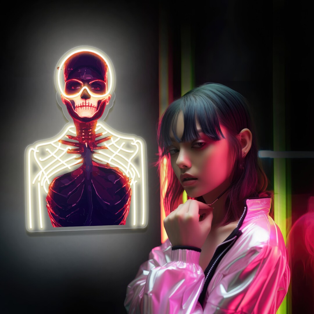 Skeleton Neon LED Light Acrylic Sign: Perfect Art Gift for Home ...