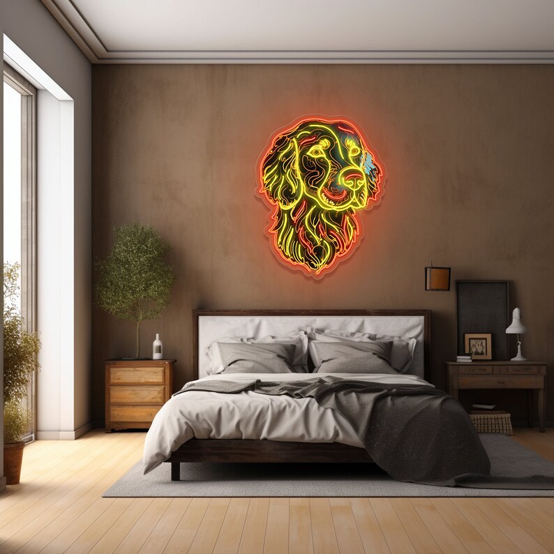 Golden Retriever Acrylic Neon LED Light Sign: Perfect Dog Lover's ...