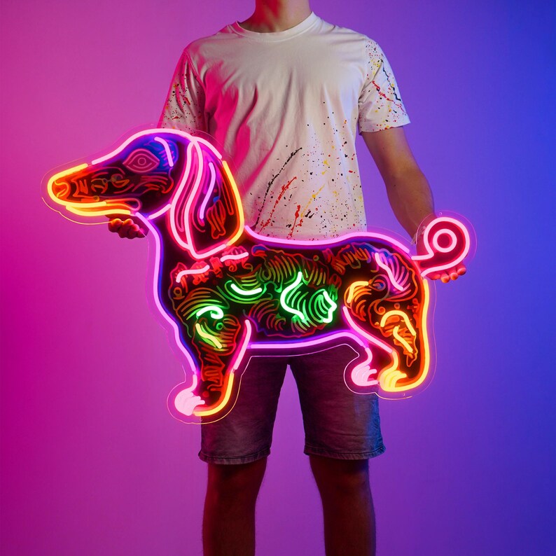Dachshund Acrylic Neon LED Lights Sign: Perfect Sausage Dog Gift, Pet ...