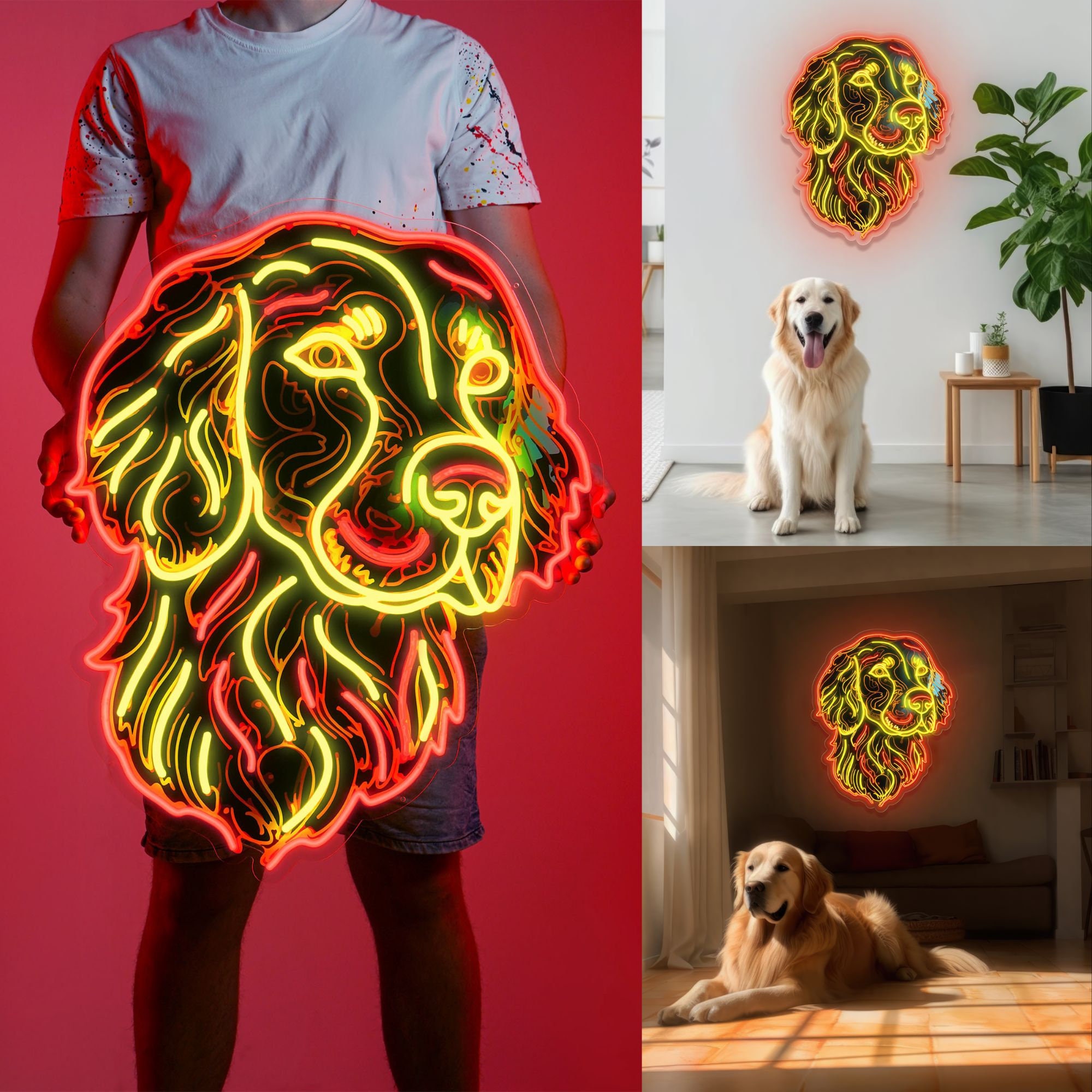 Custom Dog Acrylic Neon LED Light Sign Home Wall Art: Bulldog, Aussie ...