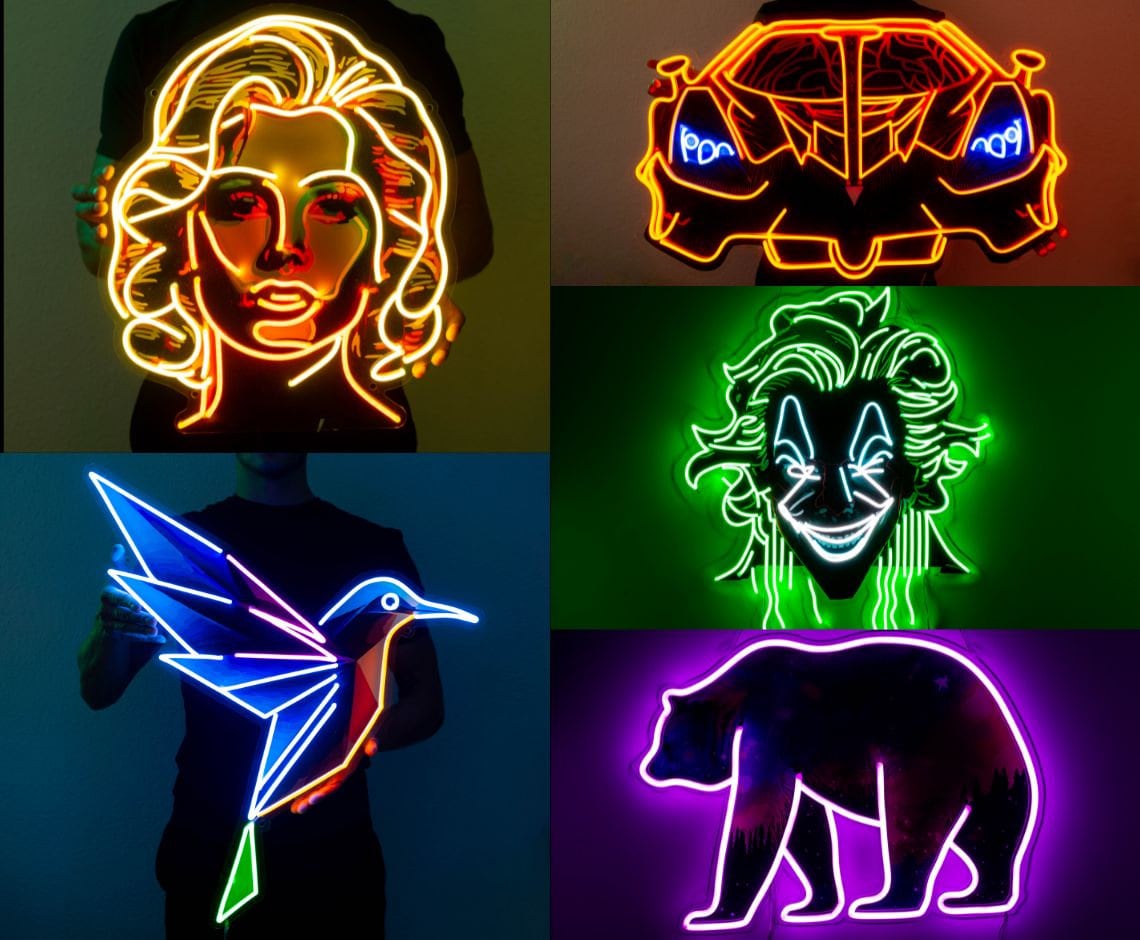 Custom Neon LED Acrylic Sign: RGB, Large & Small Personalized Name ...