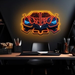 Supercar Neon LED Acrylic Light Sign: Car Wall Art | Automotive Gift ...