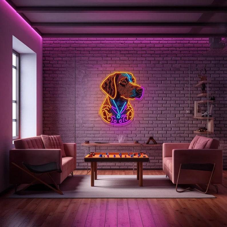 Vizsla Neon LED Light Acrylic Sign | Unique Home Holiday Gift | Dog ...