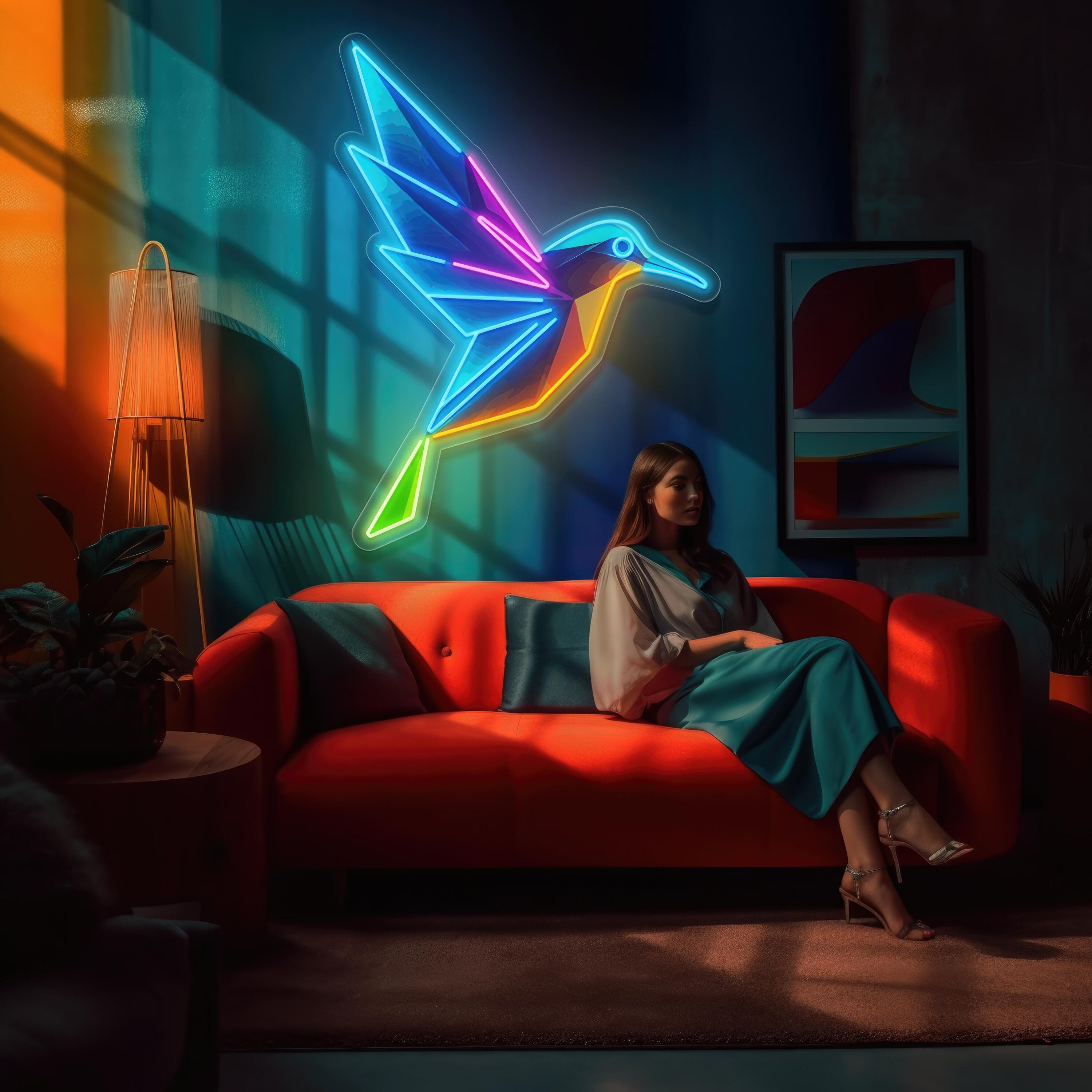 Hummingbird Neon LED Acrylic Sign: Animal Night Light Perfect Neon Bird ...