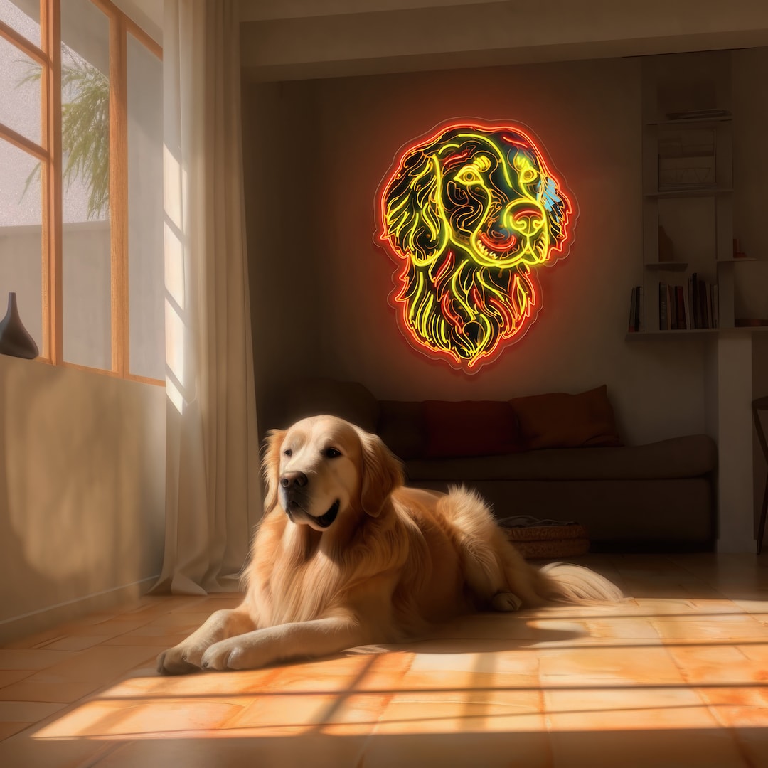 Golden Retriever Acrylic Neon LED Light Sign: Perfect Dog Lover's ...