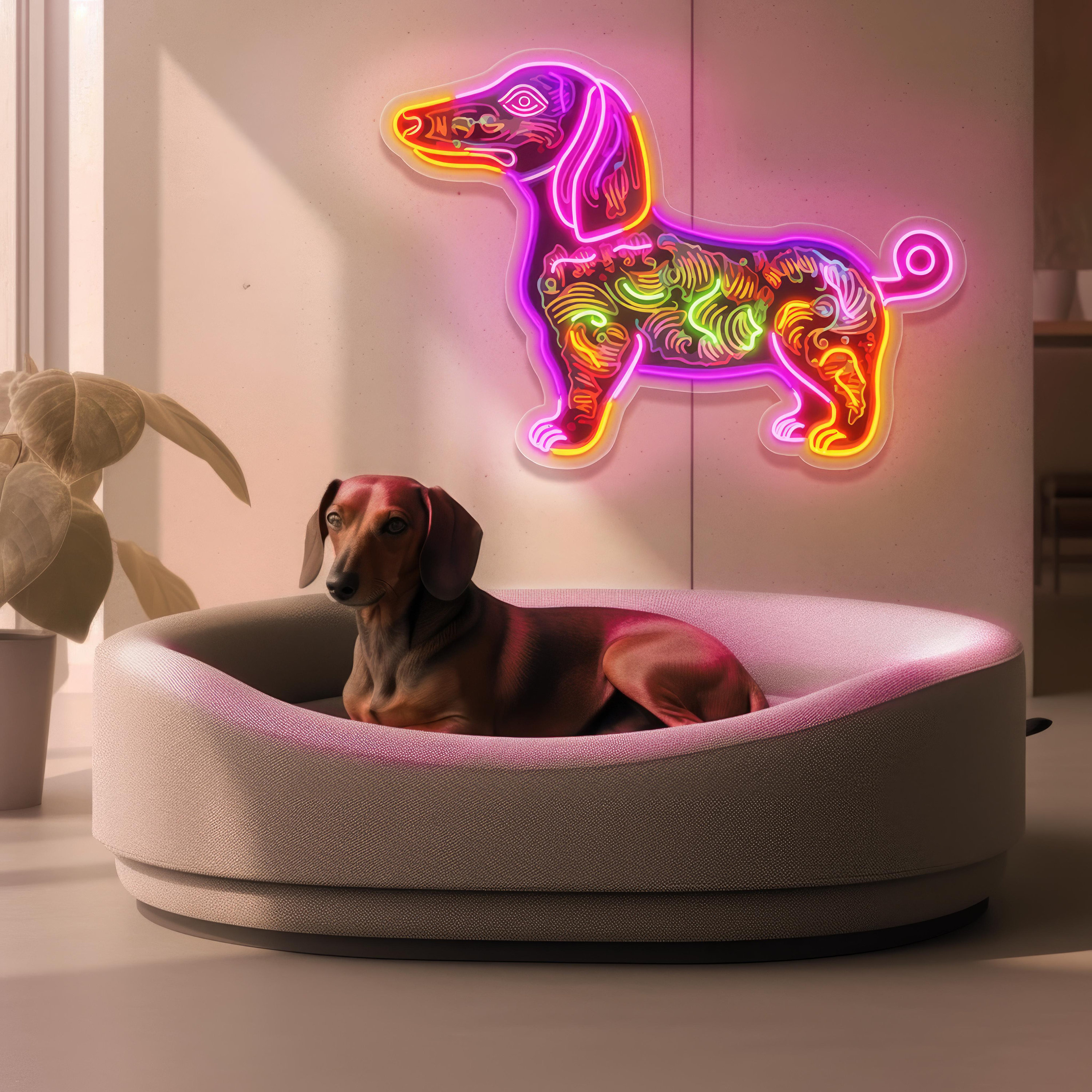 Dachshund Acrylic Neon LED Lights Sign: Perfect Sausage Dog Gift, Pet ...