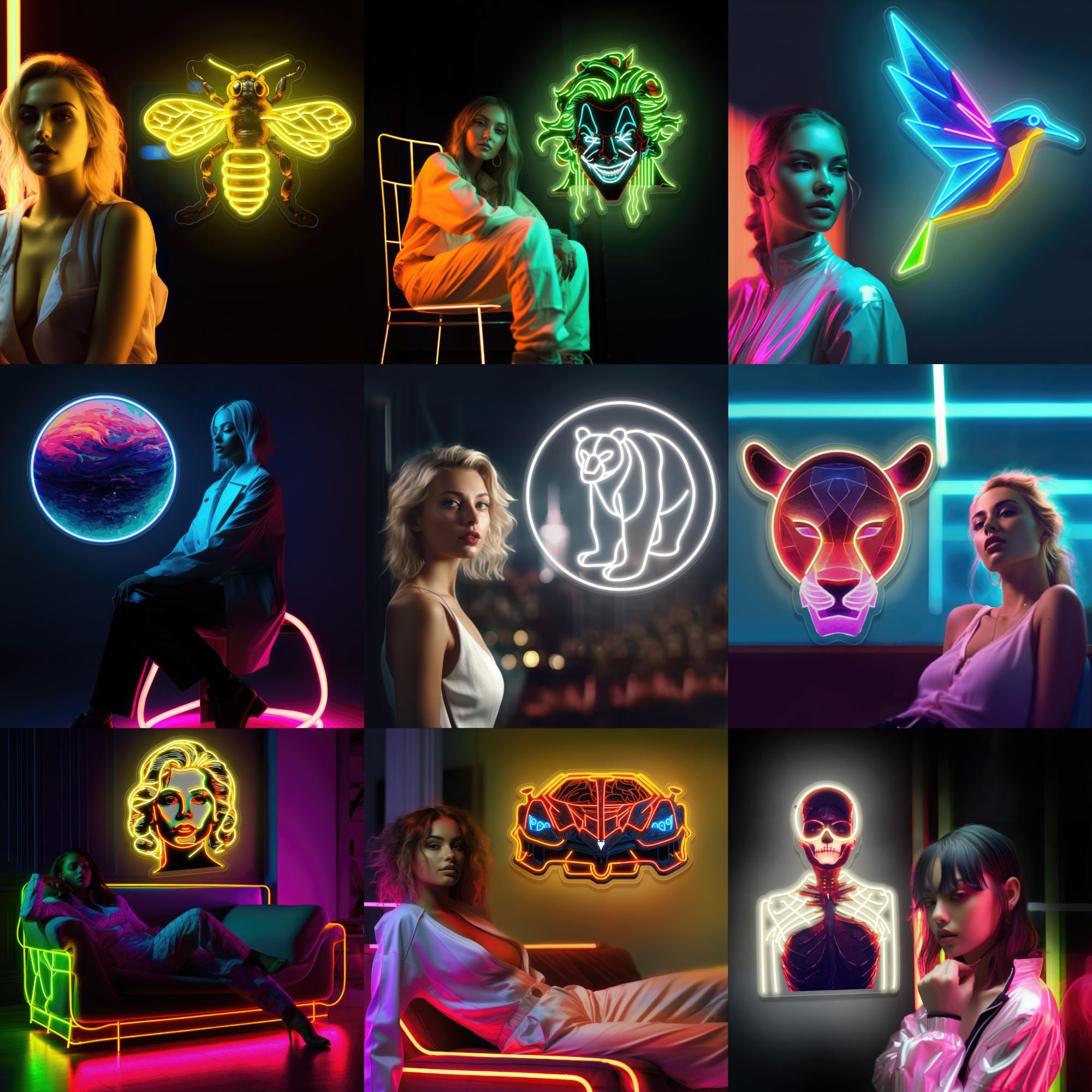 Custom Neon LED Acrylic Sign: RGB, Large & Small Personalized Name ...