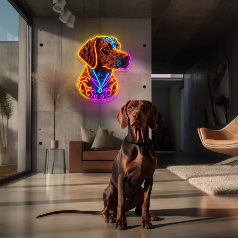 Vizsla Neon LED Light Acrylic Sign | Unique Home Holiday Gift | Dog ...