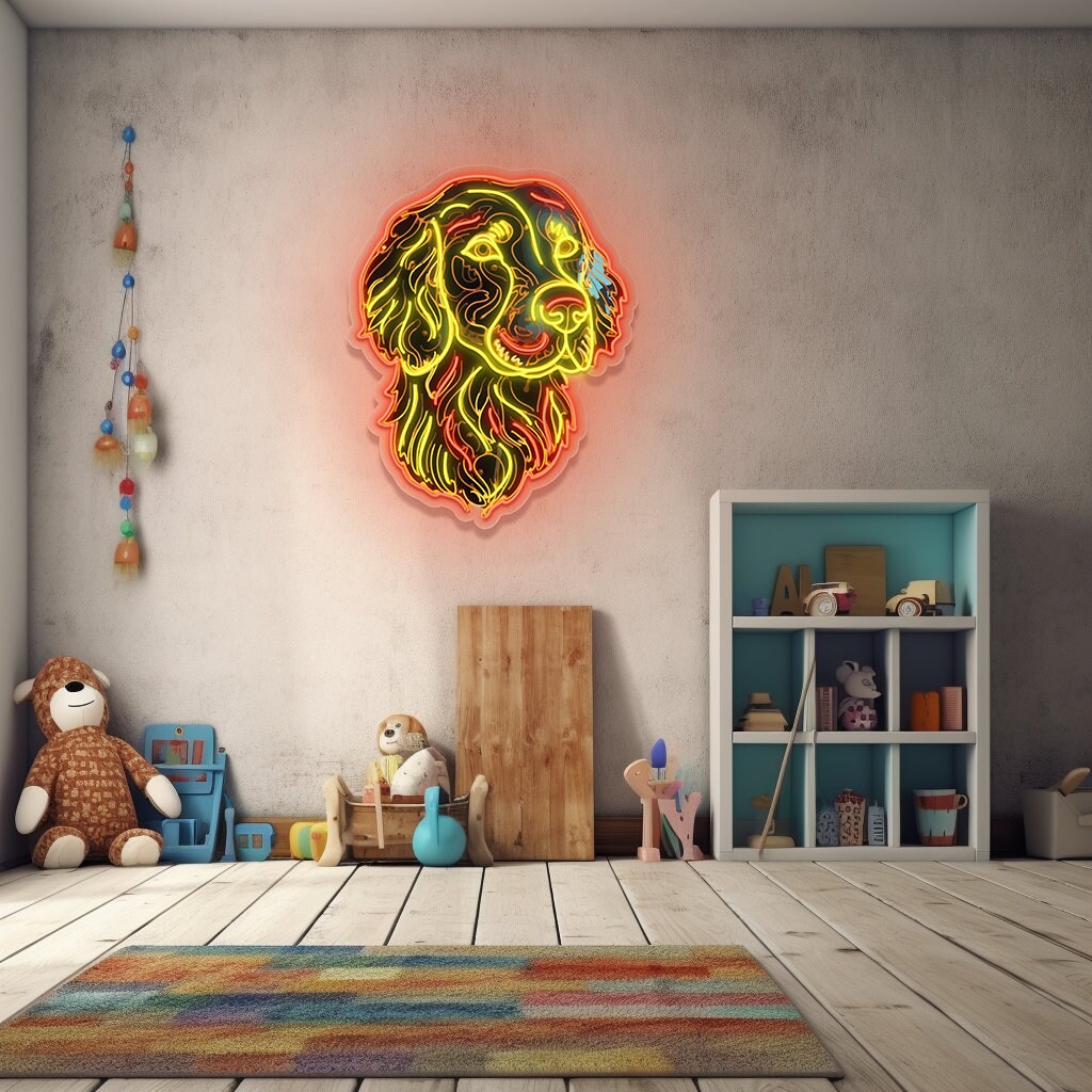 Golden Retriever Acrylic Neon LED Light Sign: Perfect Dog Lover's ...