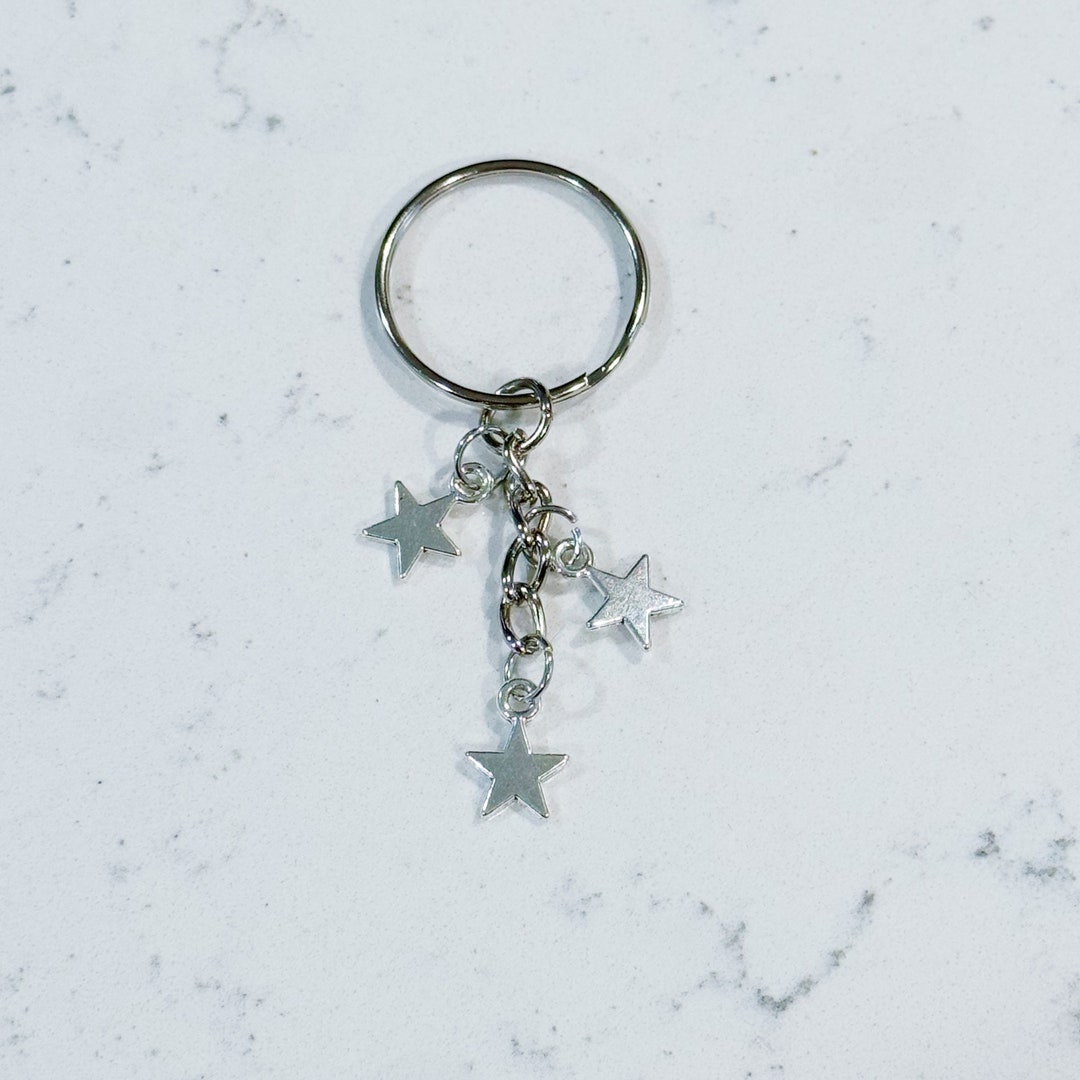 Silver Stars Keychain - Cute - Aesthetic - Etsy