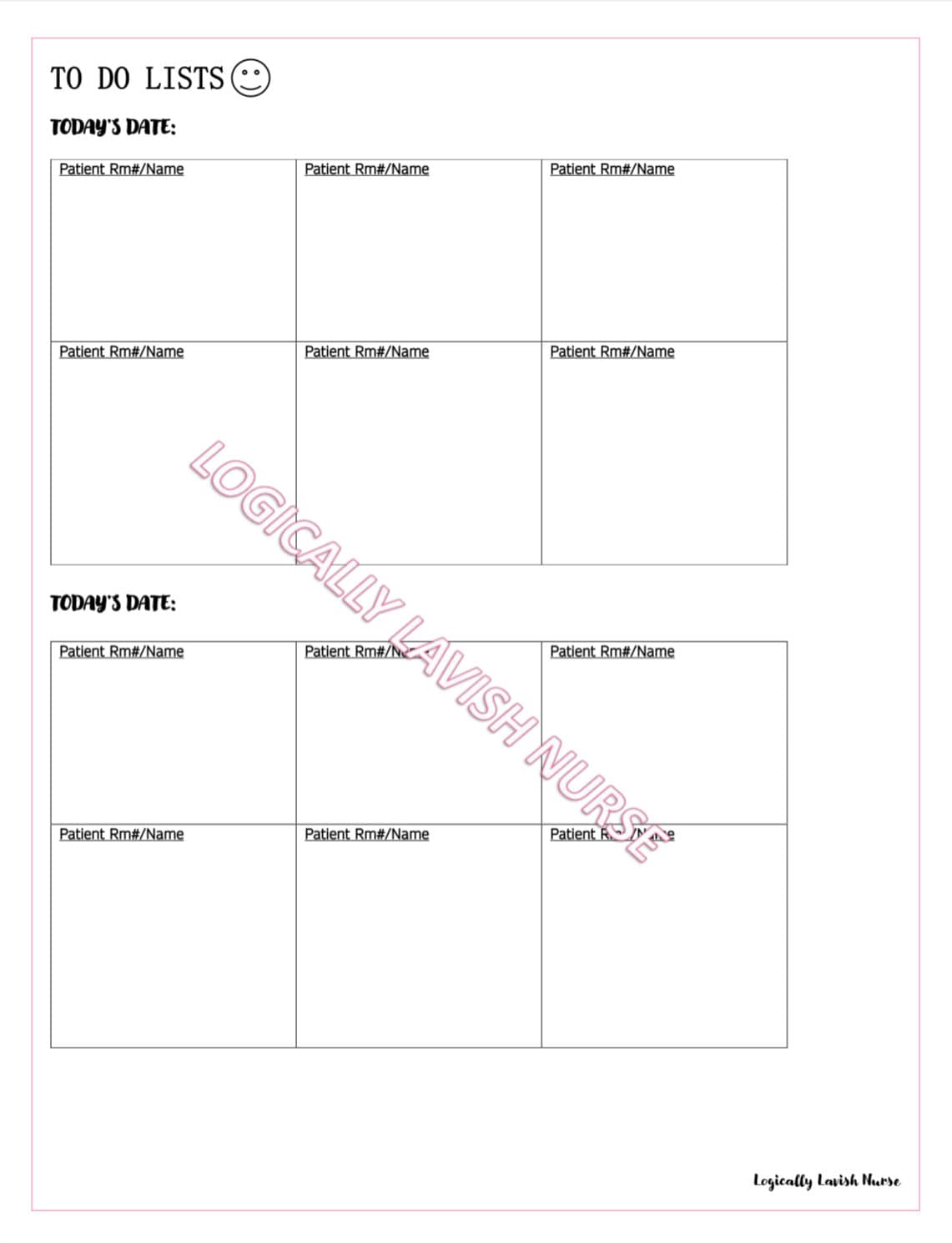 Nursing Templates- to Do Lists Digital/printable Download - Etsy