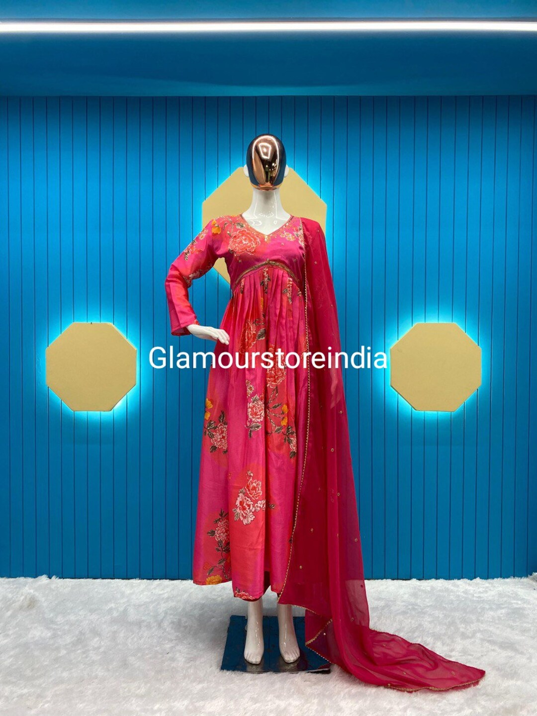 Indian Aliya Cut Suit With Dupatta Pant, Ready to Wear Salwaar Kameez ...
