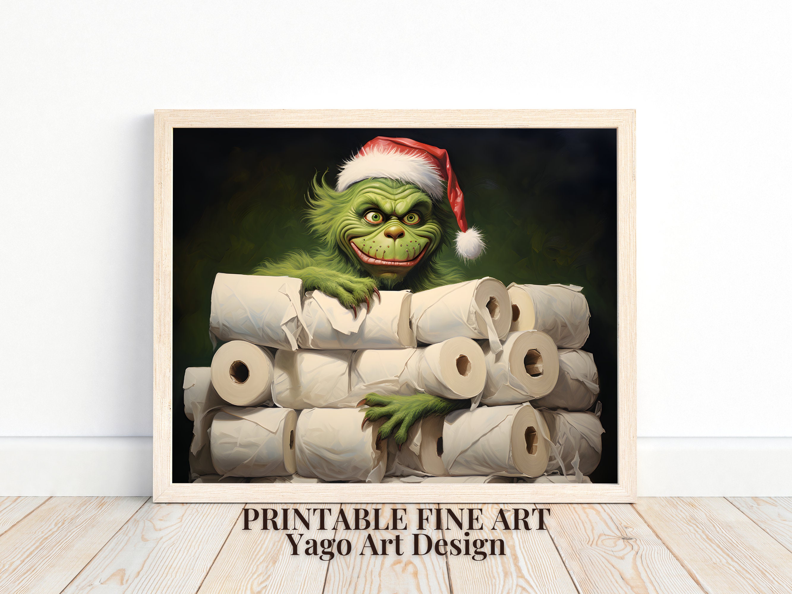 Grinch Bathroom Print Funny Poster Wall Art Xmas Holiday Wall Decor ...