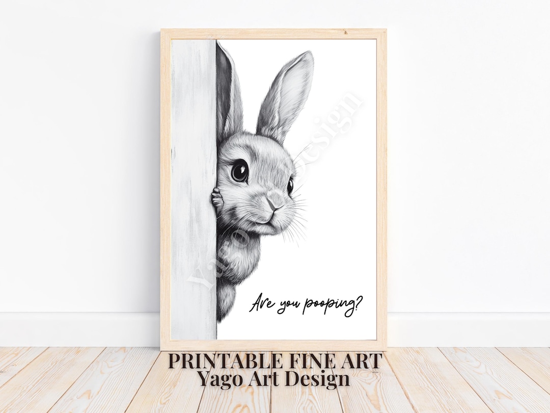 Funny Rabbit Bathroom Art, Toilet Humor Print (digital Download) - Etsy