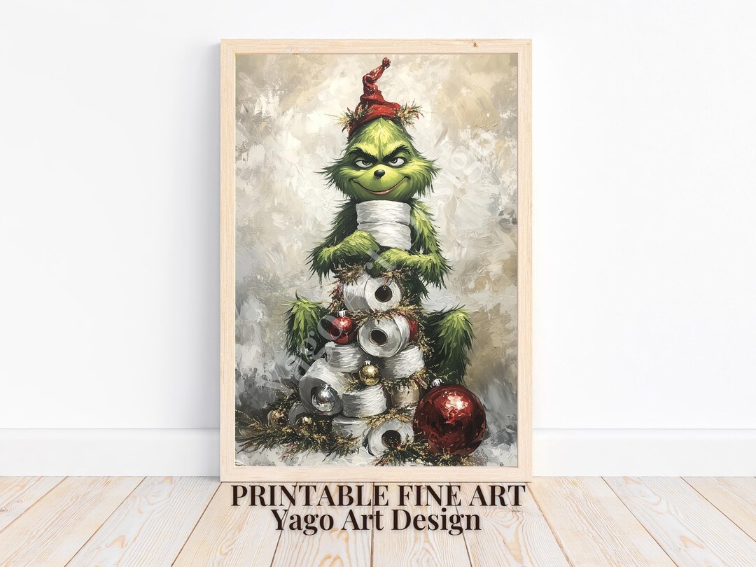 Grinch's TP Christmas Tree Art Print: Funny Bathroom Decor (digital ...