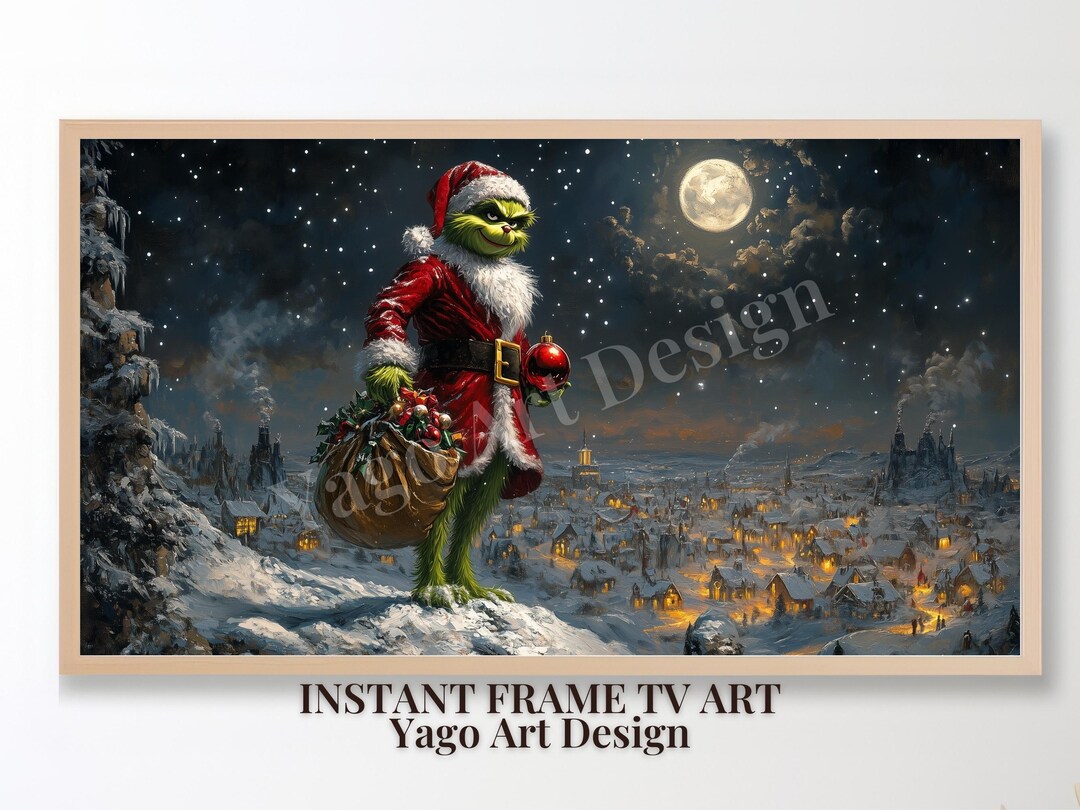 How the Grinch Stole Christmas Frame Tv Art | Christmas Frame Tv Art ...