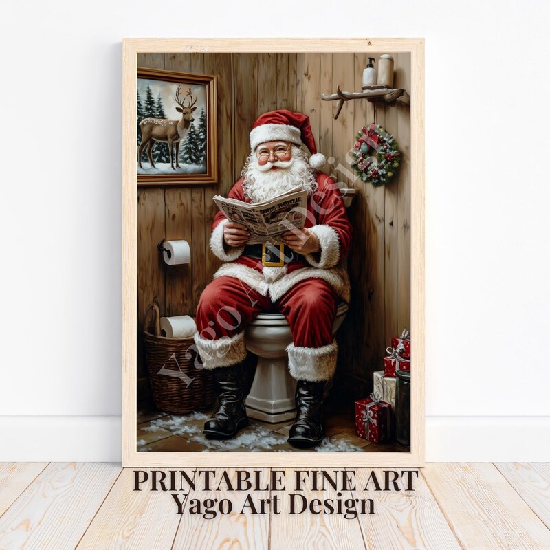 Santa Sitting on Toilet - Etsy