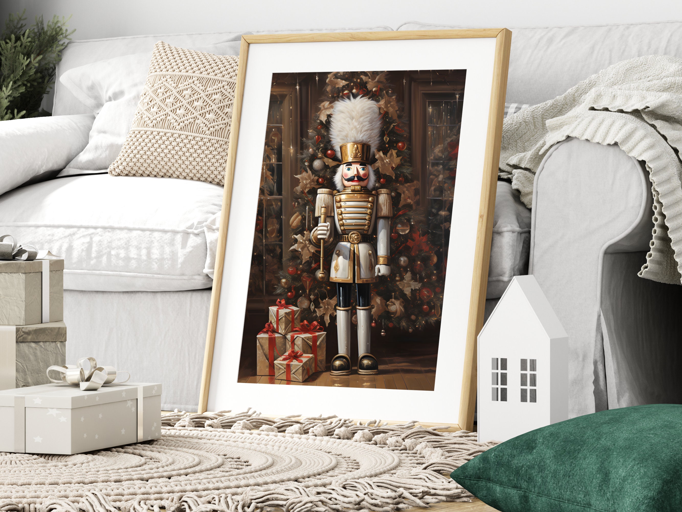 Nutcracker Printable Wall Art Christmas Home Decor Golden Nutcracker ...