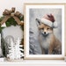 Christmas Cute Fox Digital Art Christmas Wall Art Cute Fox With Santa ...
