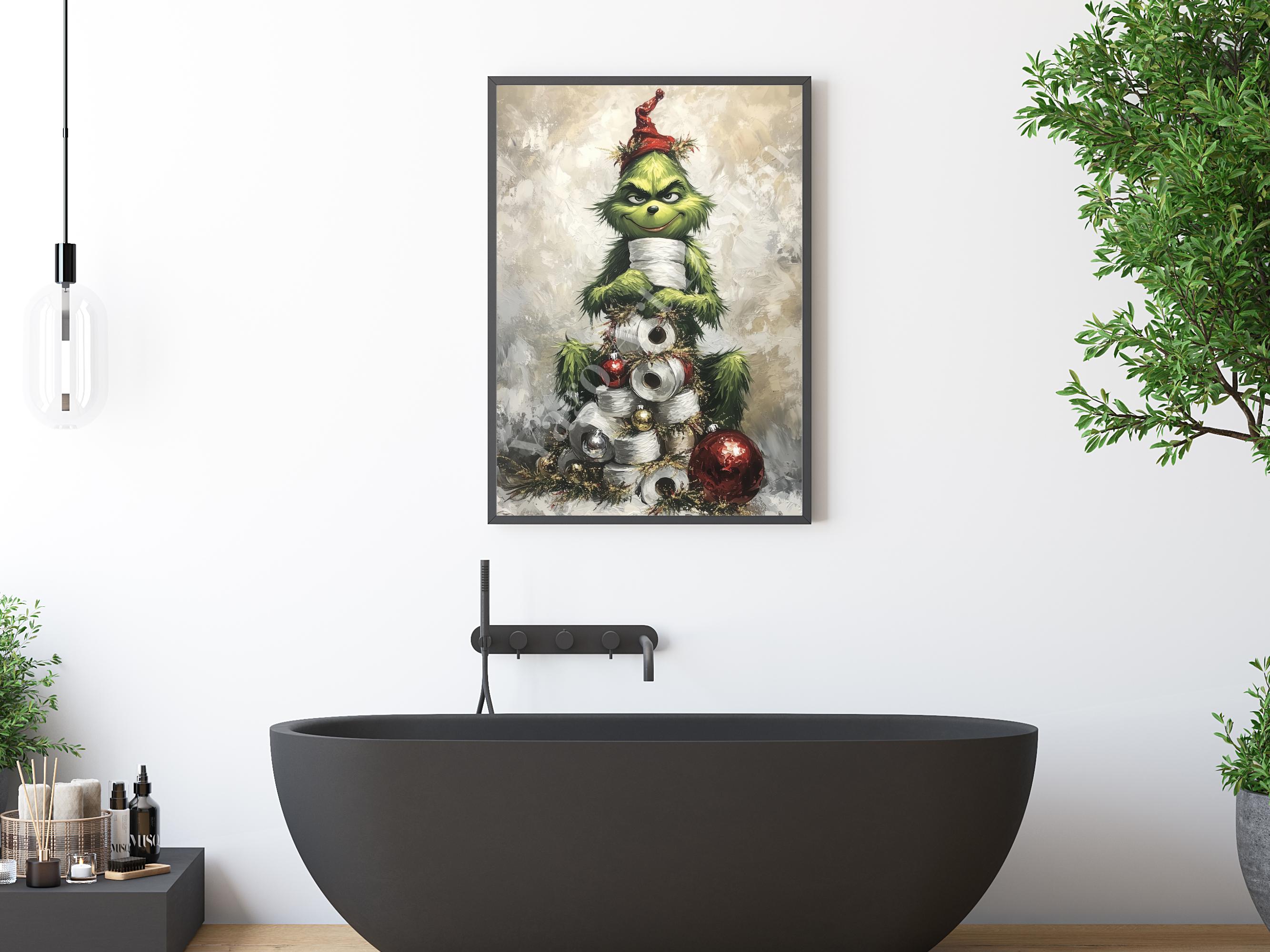 Grinch's TP Christmas Tree Art Print: Funny Bathroom Decor (digital ...