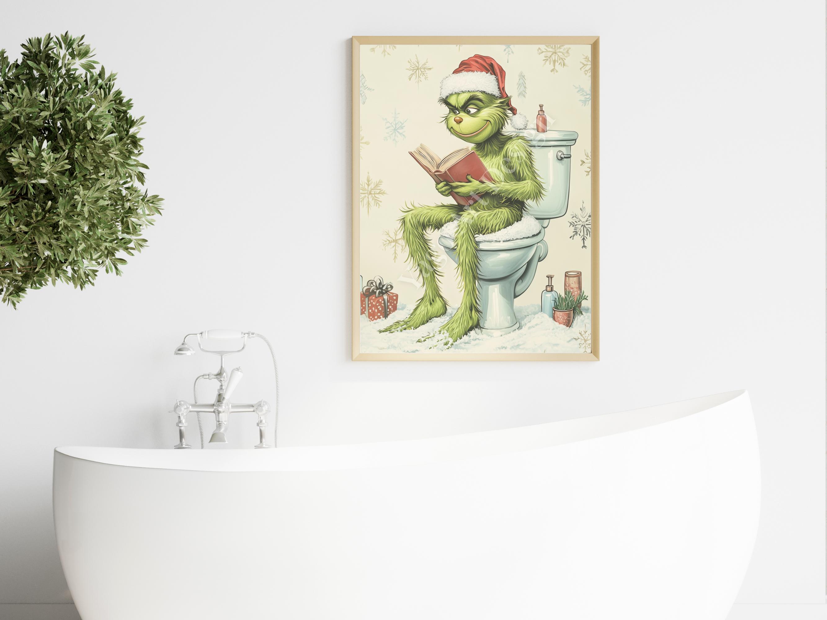 Funny Grinch Christmas Toilet Art Print (digital Download) - Etsy