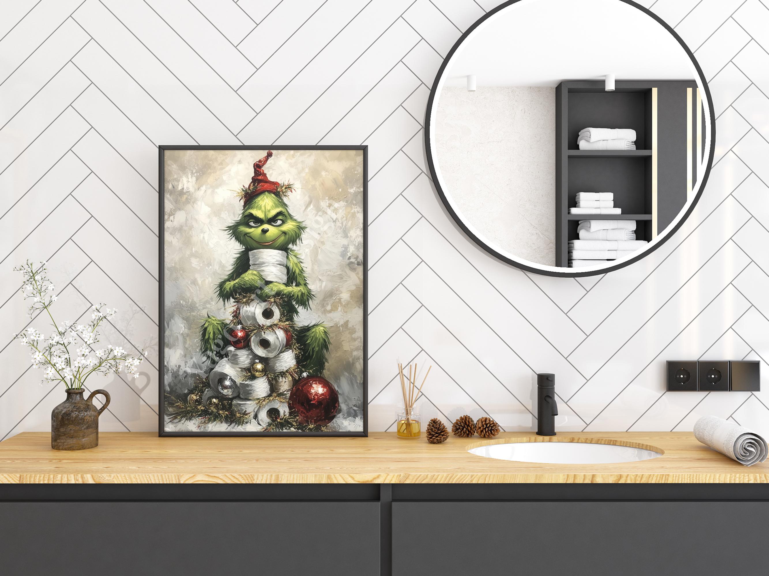 Grinch's TP Christmas Tree Art Print: Funny Bathroom Decor (digital ...