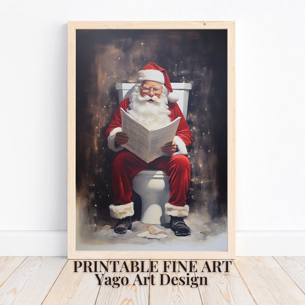 Santa Sitting on the Toilet - Etsy