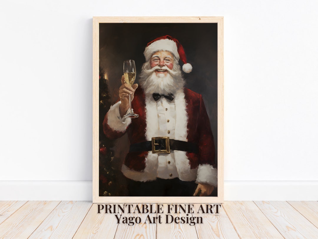 Santa Cheers Print | Christmas Wall Decor | Santa Ready for Party ...