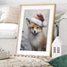 Christmas Cute Fox Digital Art Christmas Wall Art Cute Fox With Santa ...