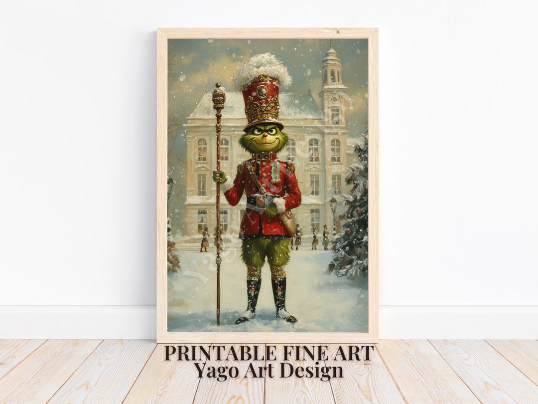 Grinch the Nutcracker Print Art | Christmas Home Decor | Vintage Grinch ...
