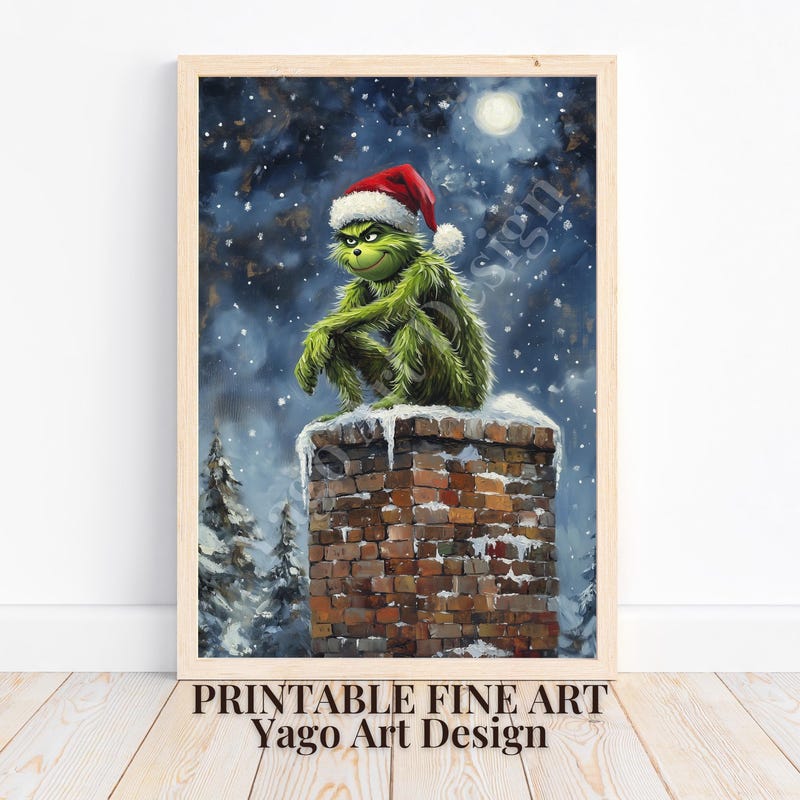 Grinch in Chimney - Etsy