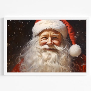 Santa Portrait Wall Art Print Santa Claus Portrait Vintage Christmas ...