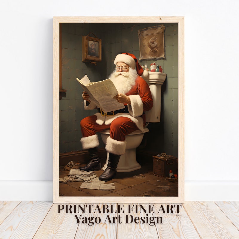 Santa Sitting on Toilet - Etsy