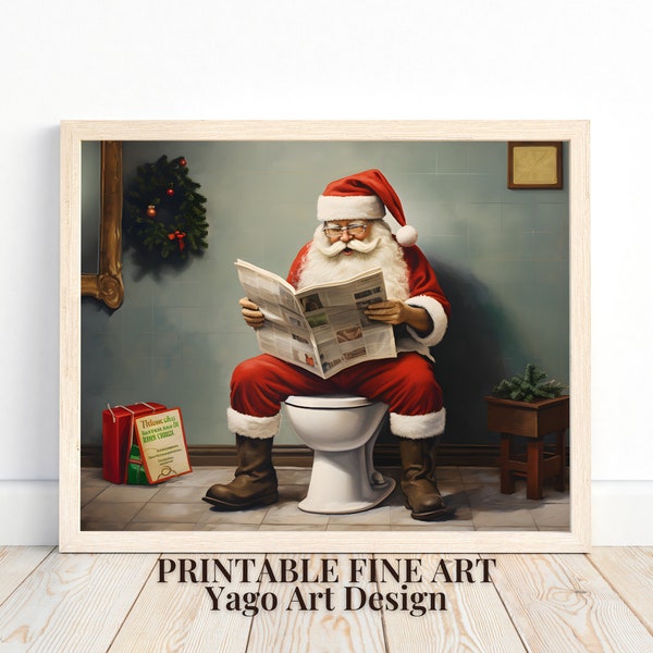 Santa Sitting on the Toilet - Etsy