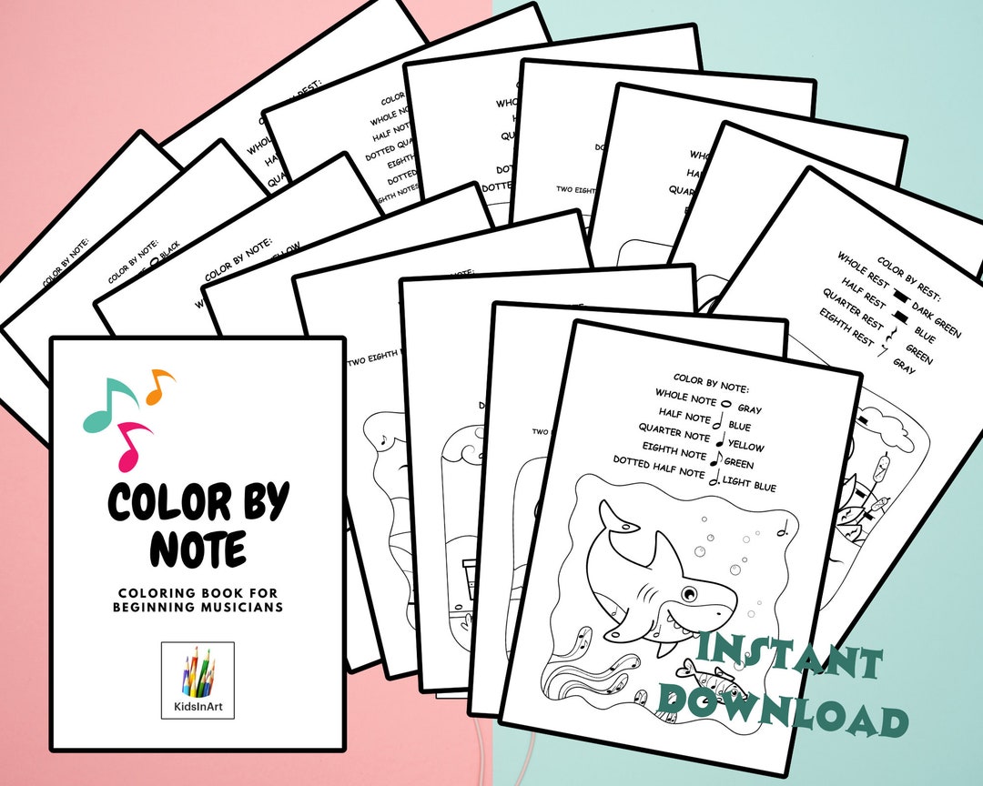 Color by Note Color by Rest 15 Coloring Pages Little - Etsy Canada