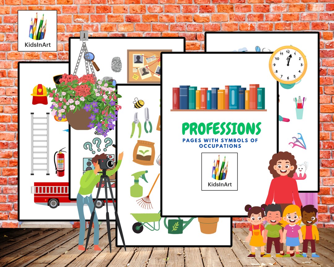Professions, 40 Pages, Symbols of Occupations, Learn About Professions ...