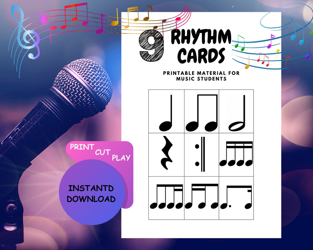Rhythm Cards Printable Material for Music Students Mix - Etsy