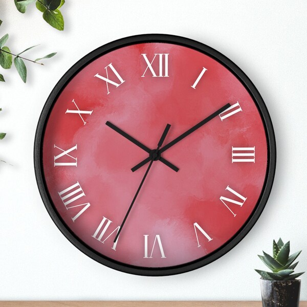 Red Kitchen Clock - Etsy