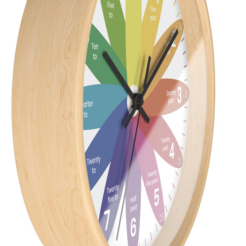 Pastel Color Wheel Teaching Clock, Homeschool Room Decor, Clocklearn to ...