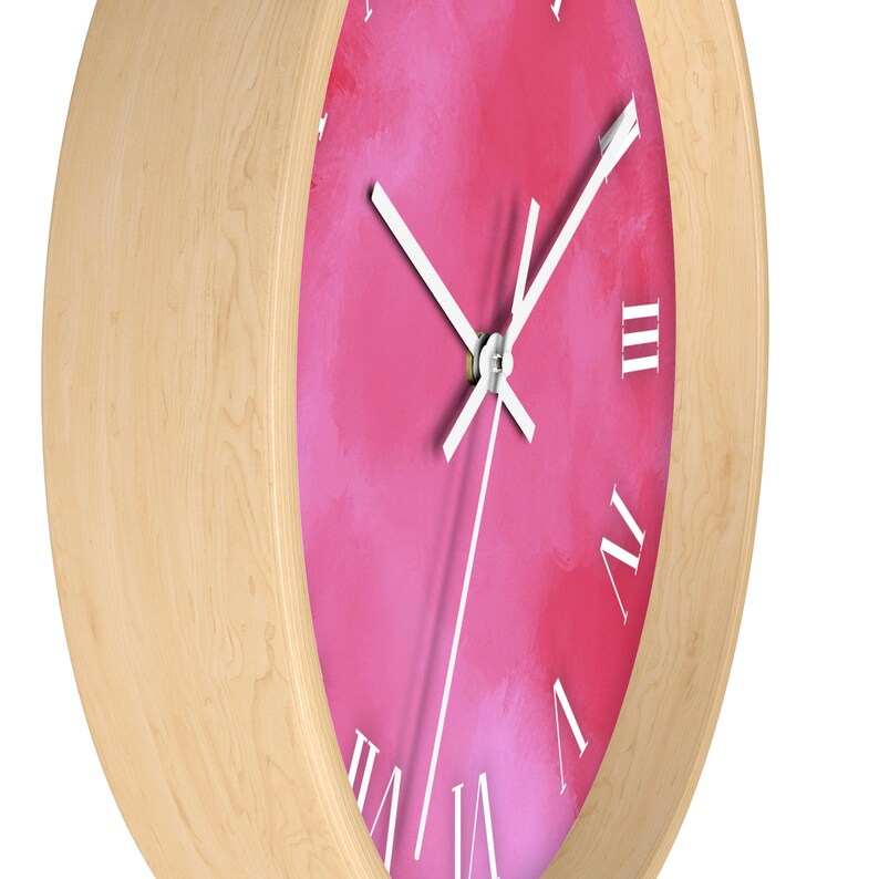 Hot Pink Wall Clock: Preppy Room Art for Teen Girls Trendy Apartment ...